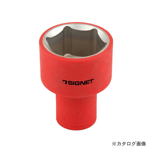 【メーカー名】 ●SIGNET 【特長】 ●グリップはEN60900規格に準じて製造されています。 ●6角タイプ。 【仕様】 ●差込角(”SQ)：1/2 ●金属部分材質：クロムバナジウム鋼 ●サイズ(mm)：32 ●全長(mm)：59 ●ソ...