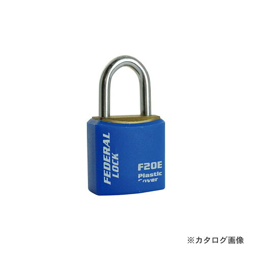 【メーカー名】 ●FEDERAL 【特長】 ●ブラス製南京錠。 ●ポリエチレン製ボディーカバー。 ●レバーロッキング機構。 ●ツルは熱処理加工の鋼鉄製。 【仕様】 ●材質(本体)：黄銅 ●材質(ツル)：鉄 ●鍵：2個付 ●幅(mm)：24 ...