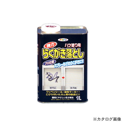 【メーカー名】 ●アサヒペン 【特長】 ●スプレーなどの落書きやいたずら書きを簡単に落とします。塩素系溶剤を使用していない、生分解性の環境にやさしい商品です。たれにくく浸透性が良いので、短時間で落書きを除去できます。 【仕様】 ●商品規格/1L