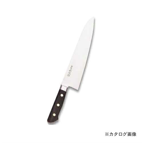 【メーカー名】 ●（株）マサヒロ 【特長】 ●日本鋼口金牛刀シリーズは、切れ味の持続性に優れた、当社オリジナルの炭素鋼（純日本鋼）を使用しました。 【仕様】 ●一丁ごとに確かな品質、使うほどにてに馴染む、本格仕上の牛刀です。