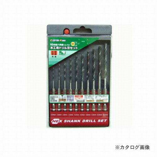 【メーカー名】 ●三共コーポレーション 【特長】 ●木材や樹脂などの穴あけに！10本組六角軸木工用ドリル刃セット！ 【仕様】 ●セット内容/2.0/2.5/3.0/3.5/4.0/4.5/5.0/5.5/6.0/6.5 ●材質/HSS鋼、S45C