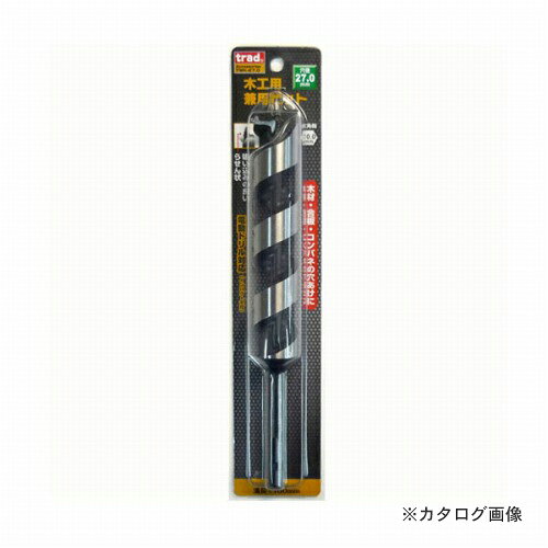 【メーカー名】 ●三共コーポレーション 【特長】 ●刃先は喰いこみの良いらせん状。木材、合板、コンパネの穴あけに◇注意：画像はサイズ違いのものになります 【仕様】 ●サイズ/27mm ●全長/230mm ●溝長/160mm ●適応機種/電動...
