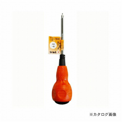【メーカー名】 ●三共コーポレーション 【特長】 ●ビスが落ちないマグネット付手に優しく握りやすいクッショングリップ！滑りにくく、手に優しく、力が入る 【仕様】 ●サイズ/+2・ -6×100 ●全長/200mm ●軸長/100mm ●グリ...