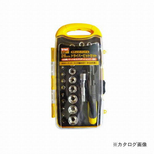 【メーカー名】 ●三共コーポレーション 【特長】 ●ボルト・ ナット・ ネジの締め付け・ ゆるめ作業に！2分角ソケット&エクステンションバー付き 【仕様】 ●セット内容/ラチェットハンドル、エクステンションバー、6.35mm角ビット・＋NO...