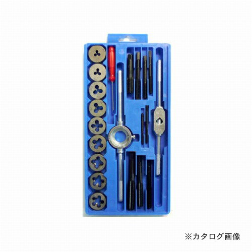 【メーカー名】 ●三共コーポレーション 【特長】 ●ねじきり加工の必需品。タップとダイスのセット 【仕様】 ●ケースサイズ/H255×W12×D20mm ●重量/705g ●セット内容/18PCSタップ&ダイス(M3×0.5、M4×0.7、...