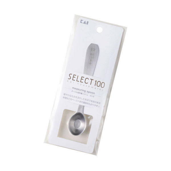 【 メーカー 】 ●貝印 SELECT100 【 特長 】 ●粘性のある味噌などのペースト状の調味料も測りやすい、緩やかなカーブ形状の軽量スプーンです。 ●料理を通じて「幸せな時間作り」のお手伝いをする基本の調理道具SELECT100「使い...