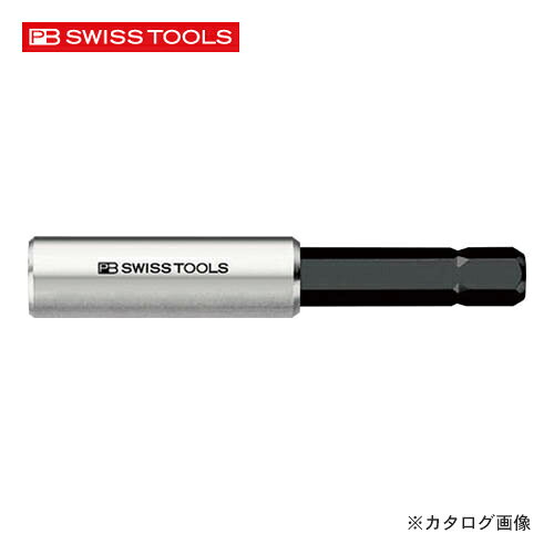 【メーカー】 ●PBスイスツールズ社 【特長】 ●ビットはホルダー内部のマグネットにより保持します。 ●電動ドライバー等で、PBのC6シリーズのビットを使用する際に最適です。 ●ホルダー部はマグネット式。 【仕様】 ●全長(mm)：60 ●...