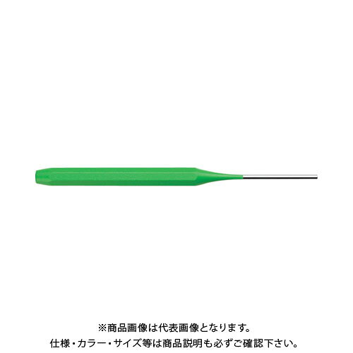 【メーカー】 ●PBスイスツールズ社 【特長】 ●色ごとにサイズ認識が可能です。 【用途】 ●ピンの抜き差し 【仕様】 ●先端径(mm)：3 ●全長(mm)：150 ●幅(mm)：10 ●色：黄緑 ●軸長(mm)：40 ●サイズ(mm)：3...