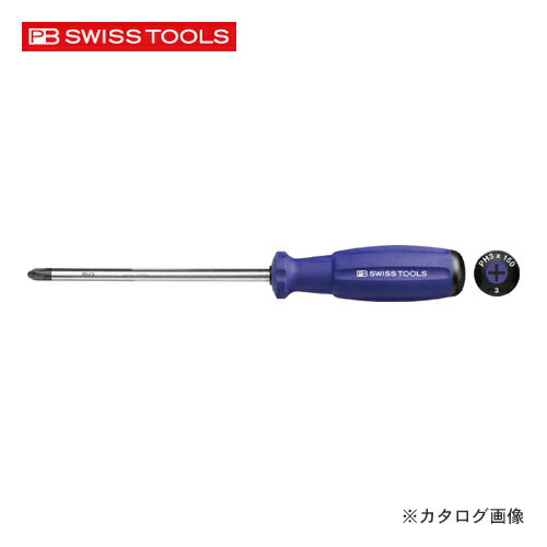 【メーカー】 ●PBスイスツールズ社 【特長】 ●ハンドルは手にやさしいサントプレン製。 ●サイズによってハンドルのカラーを変えているため、判別が容易です。 【仕様】 ●サイズ：#3 ●軸径(φmm)：8 ●軸長(mm)：150 ●全長(m...