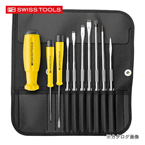 【メーカー】 ●PBスイスツールズ社 【特長】 ●差替式ESDドライバーセット ●ロールアップケース付 【仕様】 ●セット内容：8215A.ESD、215-C2・C3・C4・C5・E2・F1・F2、1120-0・1 ●質量(g)：432