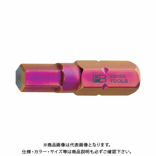【メーカー】 ●PBスイスツールズ社 【特長】 ●強度と精度に優れたビットです。 【仕様】 ●全長(mm)：25 ●対辺(mm)：2.5 ●刃先：[[(+)]]0 ●刃先：[[+]]0 ●差込角：1/4インチ(6.3mm)hex ●軸長(m...
