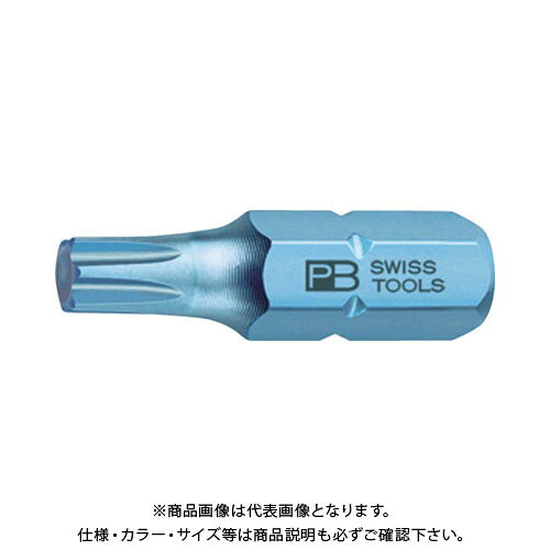 【メーカー】 ●PBスイスツールズ社 【特長】 ●強度と精度に優れた差込角1/4インチ(6.35mm)のトルクスビットです。 【仕様】 ●刃先：T6 ●全長(mm)：25 ●差込角：1/4inch(6.3mm)hex ●先端外形寸法(mm)...
