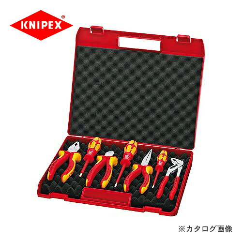 【メーカー】 ●KNIPEX社 【特長】 ●ウォーターポンププライヤー以外のツールは全てDIN　EN／IEC　60900基準に適合したVDE絶縁テスト済みです。 ●耐衝撃性に優れたケース（品番：002115LE）に入っています。 ●他の部品...