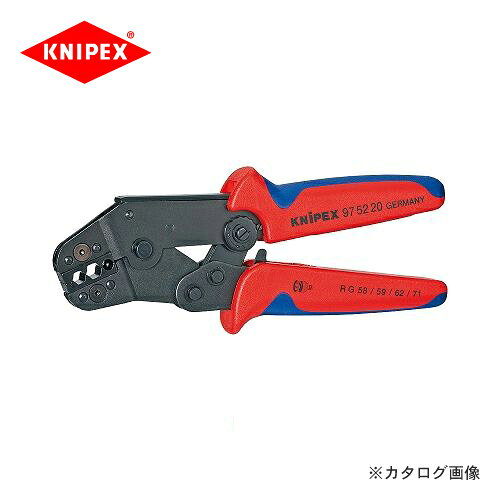 【メーカー】 ●KNIPEX社 【仕様】 ●対応端子：COAX.BNC.TNCコネクター、SW1.72mmforConductor、shield5.4mmforRG58、shield6.48mmforRG59/62/71 ●長さ：195mm...