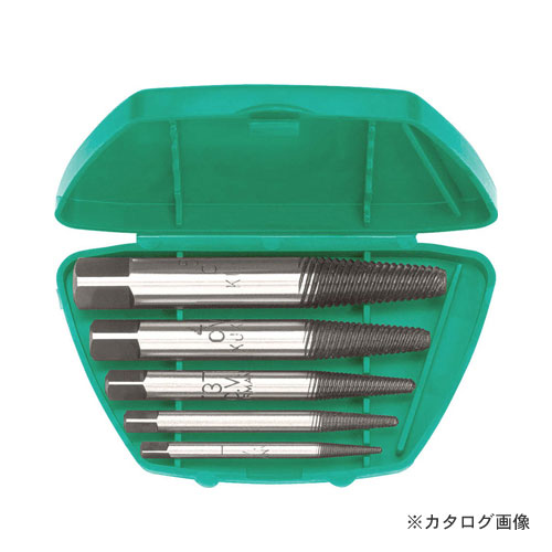 ※画像はイメージになります、商品説明をご確認下さい。 【特長】 ●頑丈なクロームバナジウム製のスクリューエキストラクター ●折れたボルトの中心に穴をあけて、適合するサイズのエキストラクターを 　 反時計回りの方向にねじ込むことでボルトを抜き...