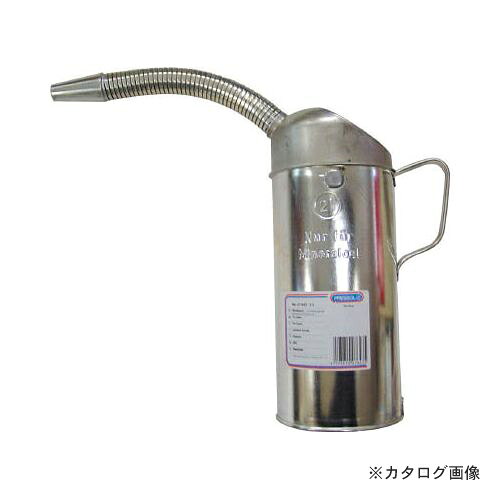【メーカー】 ●PRESSOL 【特長】 ●金属製のノズルは柔軟性があり、可動します。 ●材質：ブリキ 【仕様】 ●容量(L)：2 ●ノズル長(mm)：230 ●全高(mm)：410 ●質量(g)：447