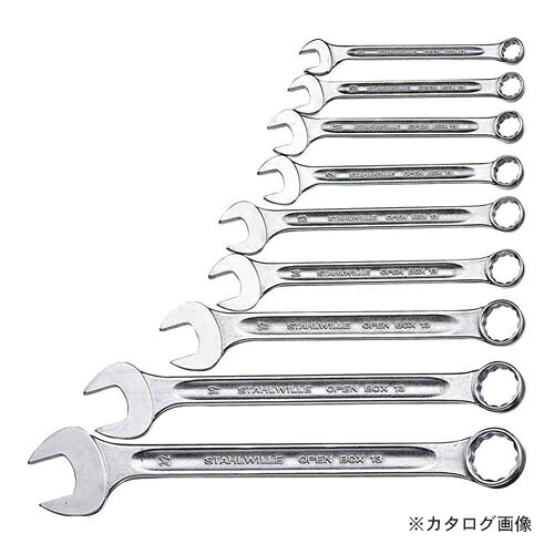 【メーカー】 ●Stahlwille (スタビレー) 【特長】 ●軽さと剛性感を両立するI型ボディー。 ●AS-drive（面接触）。 ●メガネ部オフセット15° ●ショートタイプ。 【仕様】 ●セット内容：コンビネーションレンチ9・10・...
