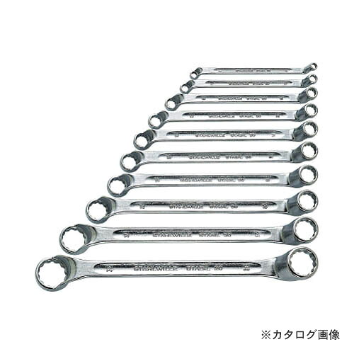 【メーカー】 ●Stahlwille (スタビレー) 【特長】 ●狭いエンジンルームや平面状での作業に威力を発揮するオフセットが75°のメガネレンチセット。 ●軽量で高剛性なI型断面ボディーを採用。 【仕様】 ●セット内容：6x7;8x9;...