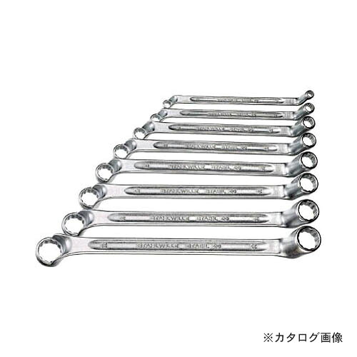 【メーカー】 ●Stahlwille (スタビレー) 【特長】 ●狭いエンジンルームや平面状での作業に威力を発揮するオフセットが75°のメガネレンチセット。 ●軽量で高剛性なI型断面ボディーを採用。 【仕様】 ●セット内容 ●6x7;8x9...
