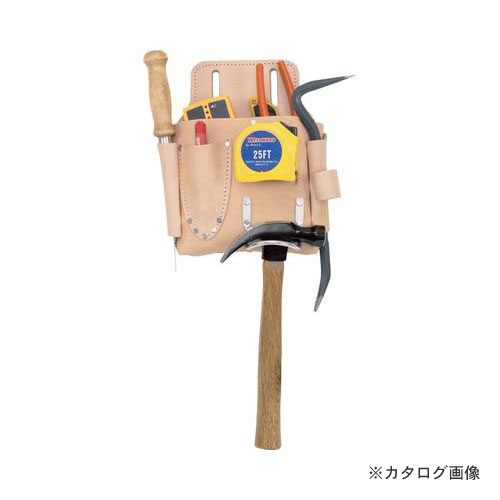 【メーカー】 ●Kuny's (クニーズ) 【特長】 ●丈夫な革製の大きなポケットは仕切り付で便利です。 ●小さなポケットはテープやその他工具を入れるのに便利です。 ●金属製ハンマーホルダーを1ヶ所装備 ●ナイフ用ポケット付 ●小さめののこ...