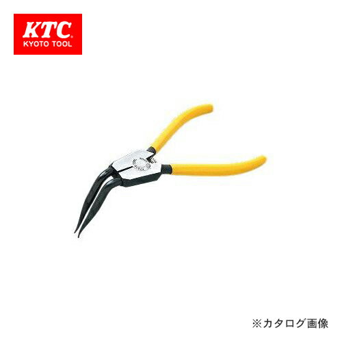 【メーカー】 ●京都機械工具（株） 【特長】 ●本体のカシメ部はガタ付きが少なく、開閉はばね付です。 【用途】 ●曲爪軸用スナップリングプライヤ 【仕様】 ●リング使用範囲(mm):10〜11 ●全長(mm):170 ●爪形状:曲爪 ●爪先...