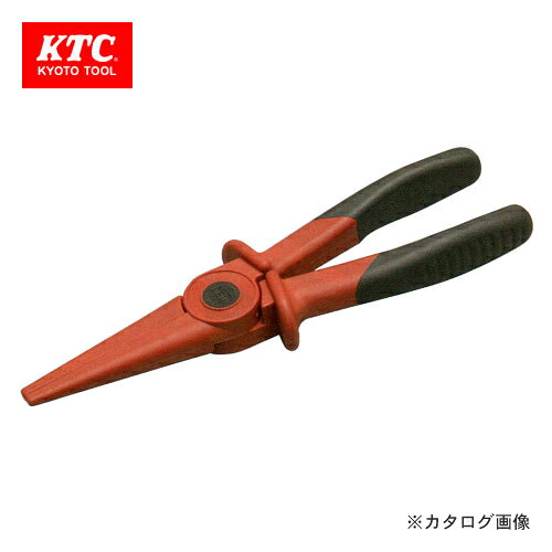 【メーカー】 ●京都機械工具（株） 【特長】 ●長いノーズで狭く奥まった個所でも使用可能。 ●固着した抜けにくい端子の取外しが容易に行えます。 ●樹脂製で配電盤や配線などを傷つけにくい。 【仕様】 ●材質：樹脂 ●L：220mm ●重量：1...