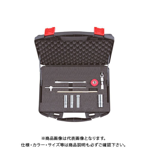 【メーカー】 ●京都機械工具(株) 【特長】 ●軽・普通車から二輪車まで幅広い車両に対応。 ●14mm(十二角)スパークプラグ(BMW・VW等)にも対応。 【仕様】 ●差込角(sq.)：9.5 ●重さ(kg)：1.7 【セット内容】 ●9....
