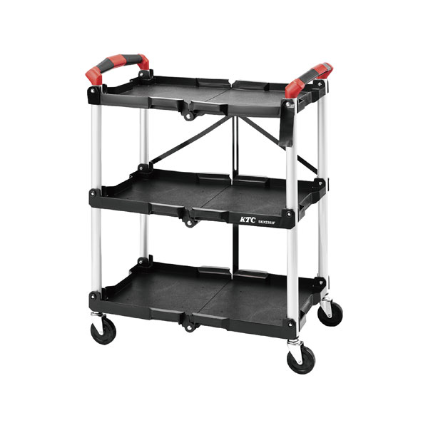 【 メーカー 】 ●京都機械工具(株) 【 特長 】 ●各トレイの耐荷重は静止時20kg、移動時10kgです。 ●持ち運びがしやすい約6.7kgの軽量設計です。 ●左右どちらからでも動かしやすい両側ハンドルです。 ●スムーズな移動と安定した...