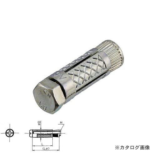 【メーカー】 ●（株）マーベル 【特長】 ●コンクリート、ブロックなどへの大型器具の取り付けに 【仕様】 ●サイズ：10M ●ネジ(M)：M10 ●外径(D)：17.5mm ●スリーブ長(L)：37.0mm ●全長(Le)：48mm ●引張...