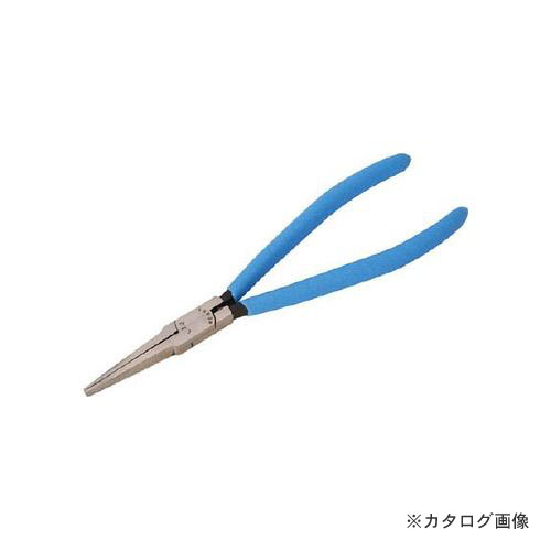 【メーカー】 ●室本鉄工（株） 【特長】 ●先端を薄く平たく加工してあります ●ばね付 ●ソフトカバー付 【仕様】 ●全長（mm）：185 ●先端部厚み（mm）：3.5 ●先端：ギザなし 【関連商品】 メリー MERRY 圧着ペンチ 成形 ...