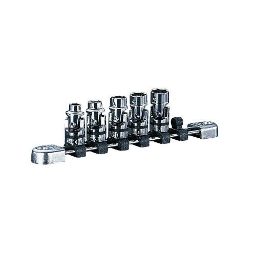 【メーカー】 ●京都機械工具(株) 【特長】 ●支点ピンとソケット先端までの距離が短く、従来のソケットとユニバーサルジョイントを組み合わせた状態より約10mm短くなっています。 ●2本の回転軸が同軸上のクランドクロス機構により、スムーズな動...