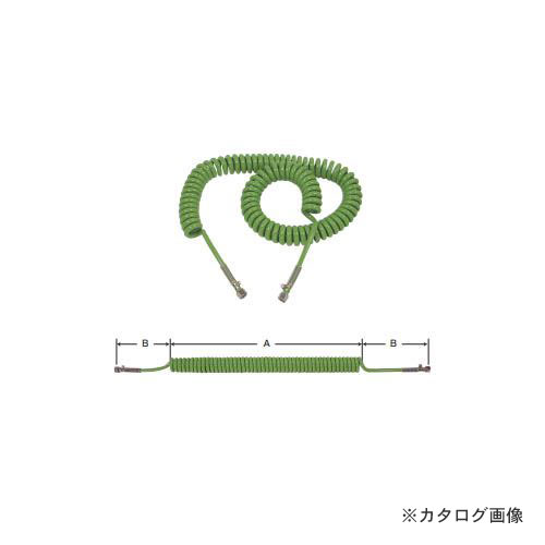 【メーカー】 ●室本鉄工（株） 【特長】 ●優れた強度・弾力性・耐熱耐寒性・耐摩耗性・耐油性を持ったウレタンチューブです 【仕様】 ●A(mm)：950、B(mm)：160 ●質量(g)：510 ●カール外径(φmm)：39 ●有効伸長(m...