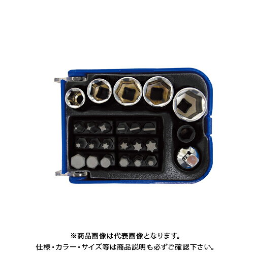 【メーカー名】 ●SIGNET 【セット内容】 ●1/4”プラスビット：#1・2・3 ●マイナスビット：4×0.8・5.5×1・6.5×1.2mm ●六角ビット：3・4・5・6・7・8mm ●ヘクスローブビット：T10・15・20・25・3...