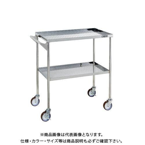 【メーカー】 ●オリジナルブランド 【特長】 ●ホコリが溜り難いパンチング仕様。 【仕様】 ●外寸：W750×D450×H845mm ●質量：11kg ●材質：SUS304、BA仕上げ(支柱/棚板はSUS304) ●キャスター：100φスチ...