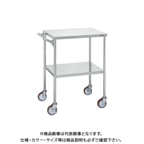 【メーカー】 ●オリジナルブランド 【特長】 ●拭取りやすいコーナー形状 【仕様】 ●外寸：W600×D450×H815mm ●質量：8kg ●材質：SUS304、BA仕上げ(支柱/棚板はSUS304) ●キャスター：100φスチール金具 ...