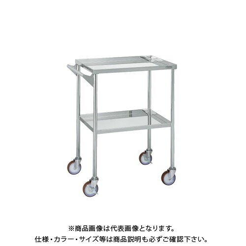 【メーカー】 ●オリジナルブランド 【特長】 ●拭取りやすいコーナー形状 【仕様】 ●外寸：W600×D450×H845mm ●質量：8kg ●材質：SUS304、BA仕上げ(支柱/棚板はSUS304) ●キャスター：100φスチール金具 ...