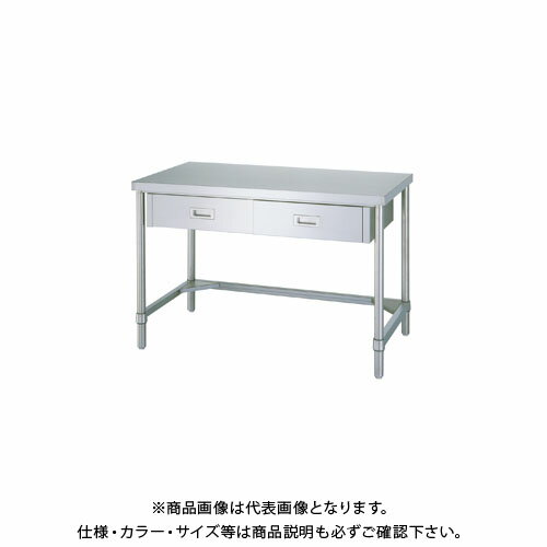 【メーカー】 ●シンコー(株) 【特長】 ●φ38mm太径パイプを使用した丈夫なステンレス作業台です。 ●耐食性に優れたSUS304製。 【仕様】 ●SUS304 No.4仕上げ ●下枠：三方枠 ●引出個数：2 ●(W)900×(D)450...