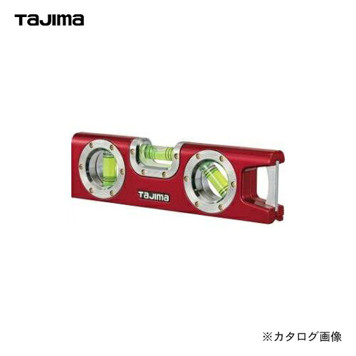 【メーカー】 ●（株）TJMデザイン 【特長】 ●磁石付携帯型アルミ製水平器です。 ●パイプにしっかり固定できるV字溝測定面です。 ●大型通し孔付です。 ●暗所でも読める蓄光プレートを採用しています。 ●パワーアップしたネオジ磁石を搭載して...