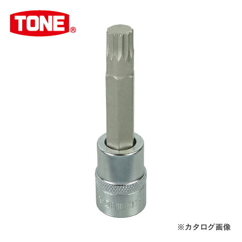 【メーカー】 ●TONE（株） 【特長】 ●輸入車で使われる三重四角穴付きボルト(XZN)の着脱用ビットソケットです。 ●早回しに便利なローレット加工仕上げ。 【仕様】 ●差込角：9.5mm(3/8") ●先端規格(XZN)：M8 ●先端規...