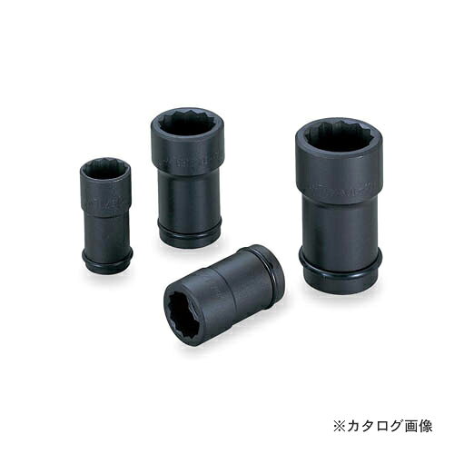【メーカー名】 ●TONE（株） 【仕様】 ●二面幅寸法(mm)：36 ●全長(mm)：95 ●適応ボルトサイズ(高力ボルト)M22、(六角ボルト)M24 【関連商品】 トネ TONE ハイテンションボルト用ソケット(12角) 8AD27 ...