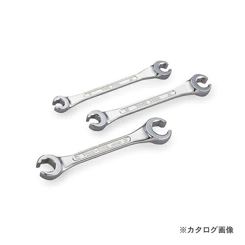【メーカー名】 ●TONE（株） 【特長】 ●配管用のレンチです。 ●ブレーキパイプや高圧パイプ用ナットの作業に最適です。 ●角度は力を加えやすい15°設計。 【仕様】 ●二面幅寸法(mm)：10×12 ●寸法(mm)：(D1)21.0、(...