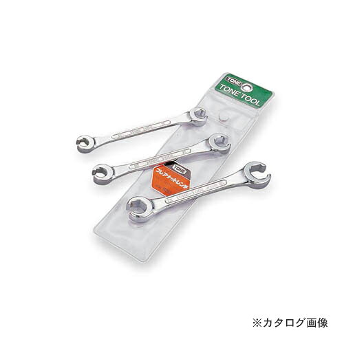 【メーカー名】 ●TONE（株） 【特長】 ●配管用のレンチです。 ●ブレーキパイプや高圧パイプ用ナットの作業に最適です。 ●角度は力を加えやすい15°設計。 【仕様】 ●製品番号：M26-1011(10×11)、M26-1214(12×1...