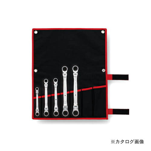 【メーカー名】 ●TONE（株） 【特長】 ●両側にラチェット機構のついためがね部を設け、1本で2サイズに対応。 ●両ヘッドともに任意の角度調整が可能なため、奥まった箇所での作業に威力を発揮します。 ●安全ロープ取付け穴付（RMFW-121...