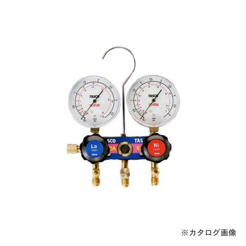 【メーカー】 ●（株）イチネン TASCO 【特長】 ●ゲージマニホールド ●冷暖兼用 【仕様】 ●バルブ：高耐圧ニードルパッキン ●ゲージ取付ネジ：1/8NPT ●ホース接続ポート：5/16フレア 【関連商品】 タスコ TASCO TA1...