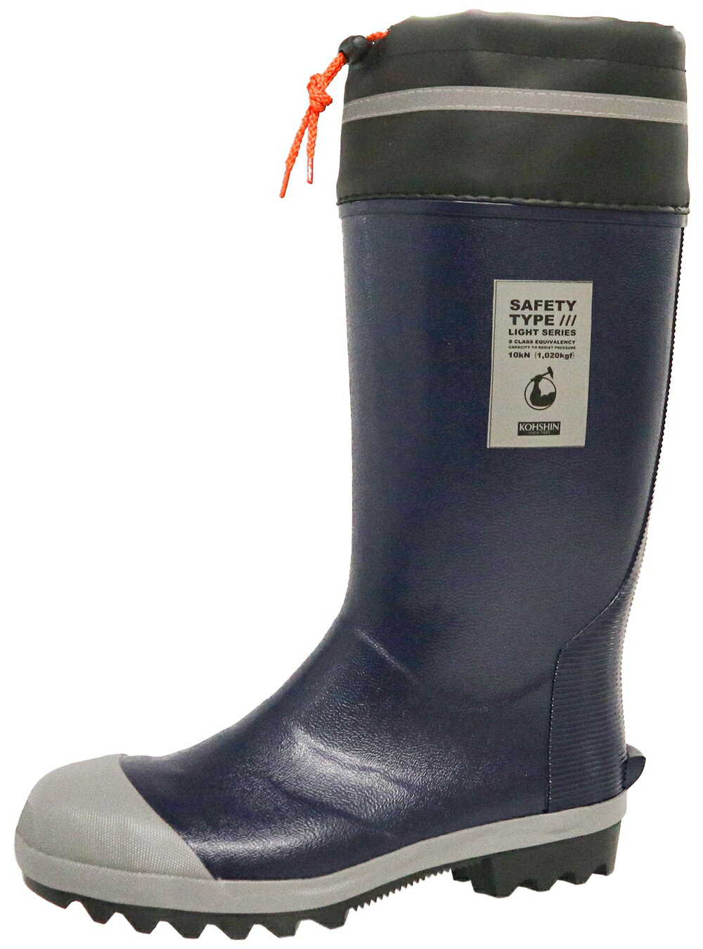 ●アッパー：ゴム ●ソール：　ゴム ●つま先：　鋼製先芯装着(JIS　S種相当) ●胴丈：32cm+カバー部 8cm(Lサイズ) ●履き口:42cm(Lサイズ) ●重さ：750g(26cmサイズ片足) ●ウイズ:3E ●製造メーカー：弘進ゴ...
