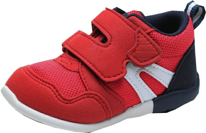 サイズ：12-15cm ウィズ： 3E 素　材： 合繊/合皮 ソール：EVA/ラバー 重量：90g/13.0cm(片足） 製造メーカー：ムーンスター made in China ■甲周りが幅広の「ワイド設計」です。 アッパーはメッシュと合成...