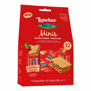 香ばしいおいしさ自社ローストしたイタリア産ヘーゼルナッツのクリームを、クリスピーウエハースでサンド。内容量120gサイズ幅124×奥行66×高さ195mm個装サイズ：26.6×24×17cm重量131g個装重量：1300g仕様賞味期間：製造...