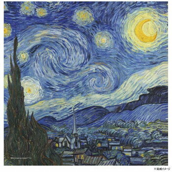 おすすめ「星月夜」はオランダの画家ゴッホの代表な名画。吸い込まれそうな夜空と星、月が特徴で見るものを幻想の世界に引き込みます。。スクエアパズルはお部屋になじむ正方形のジグソーパズルパズル。たくさん集めて飾れば、お部屋が小さな美術館に。※原画...