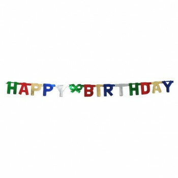 お誕生日会にぴったりのメタリックのバースデーバナーお誕生日会にぴったりのメタリックのバースデーバナーです。日本製でしっかりとした厚紙製です。記念撮影などに使っていただければ、きっといい思い出になる事間違いなしです。サイズ約153×H11cm...