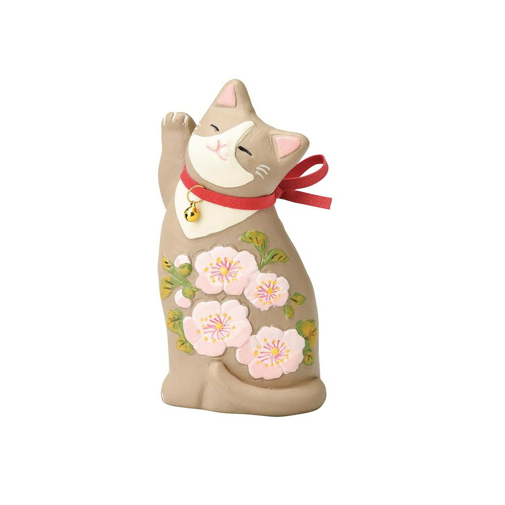 しっとり落ち着いた色合いの上品な招き猫。お花があしらわれた、華やかな招き猫です。サイズ(約)W8×L5.5×H13cm個装サイズ：9.0×12.0×17.0cm重量個装重量：280g素材・材質レジン生産国中国しっとり落ち着いた色合いの上品な...